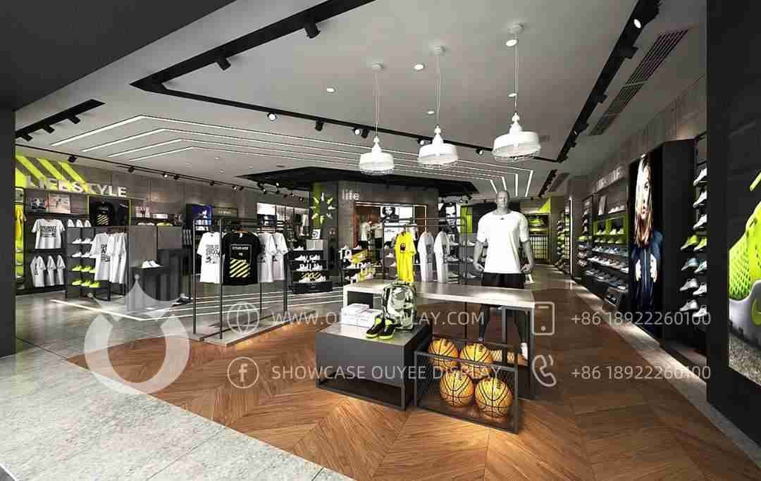 Retail sport shop interior design , customize display furniture