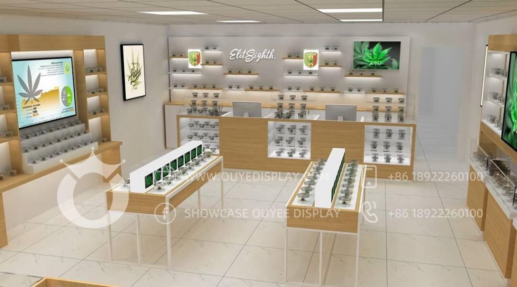 Cigarettes Display Cabinet Retail Weed Store Fixture Vape Counter