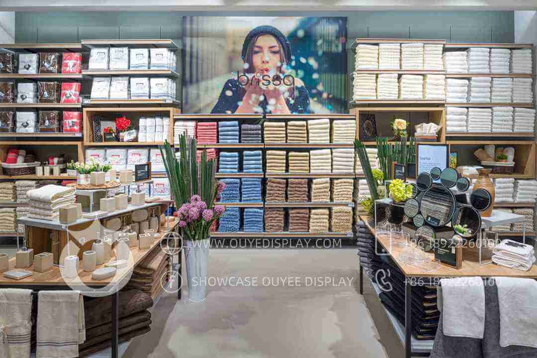 Wooden Home Textiles Display Shelves Home Decoration Shop