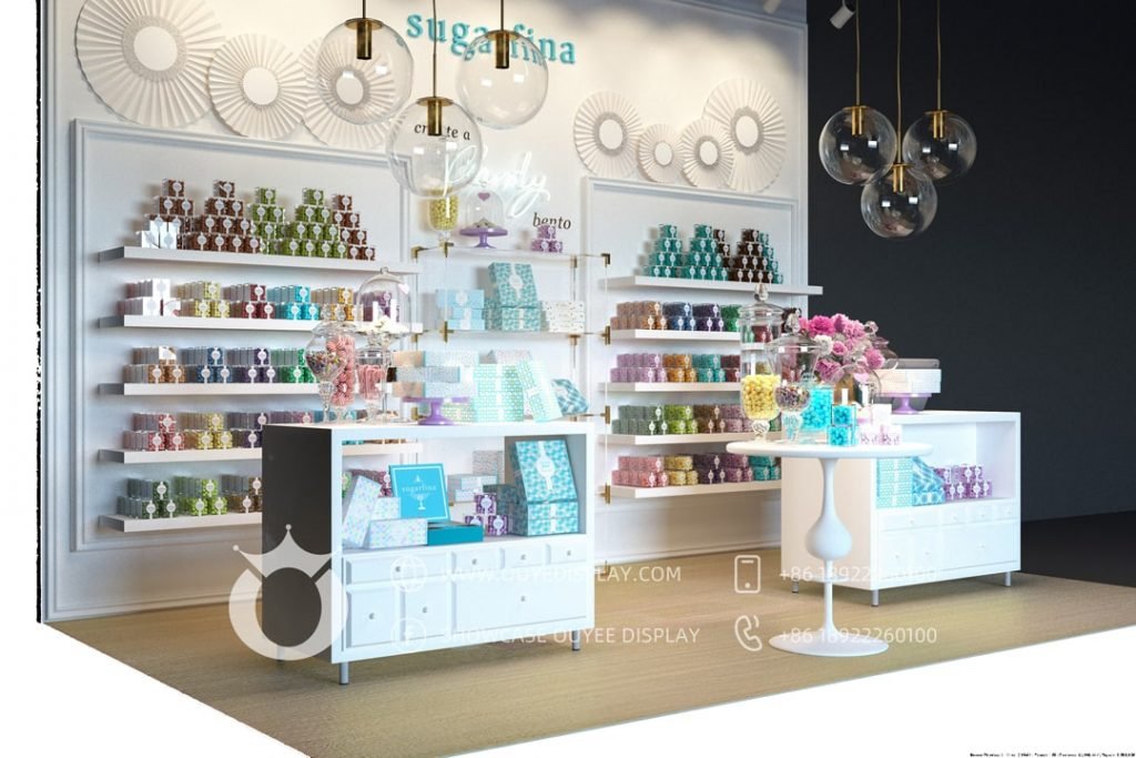 Chocolate counter display candy kiosk design