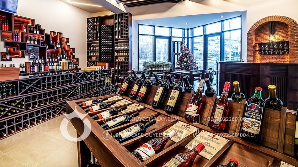 Liquor Store Interior Design Wall Mounted Wine Counter