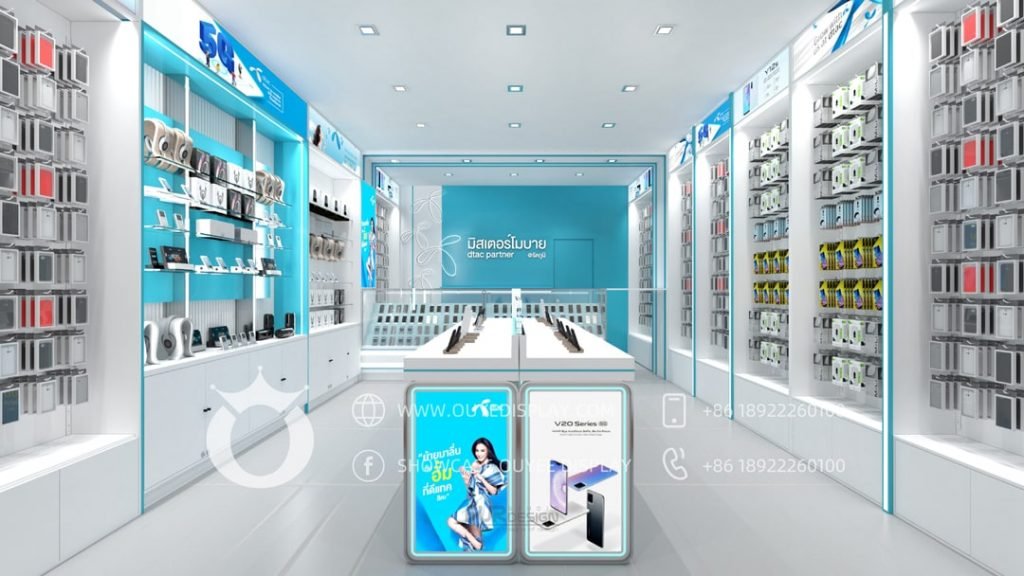Newest Mobile Phone Display Cabinet Mobile Shop Interior Design