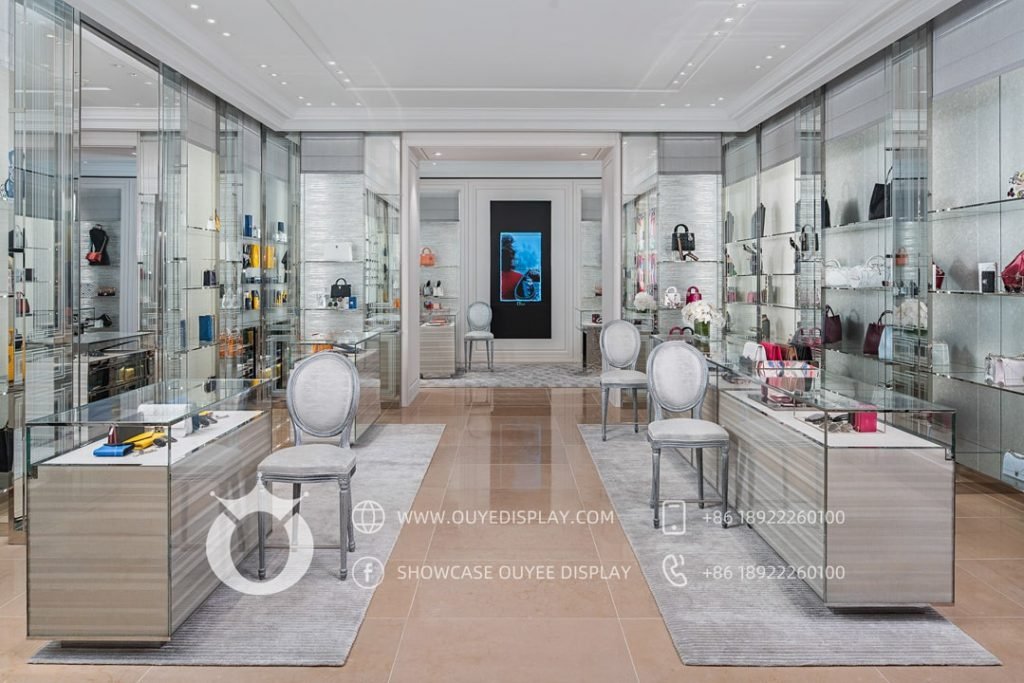 Shoes Store Design Wall Mounted Display Showcase