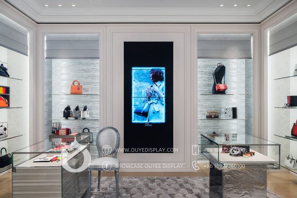 Shoes Store Design Wall Mounted Display Showcase