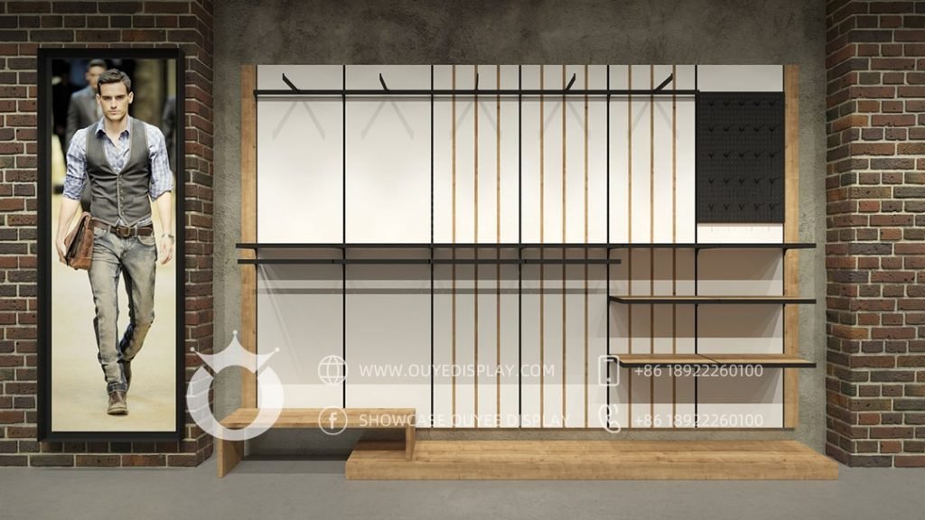 Clothing Store Display Racks Design Wooden Display Cabinet