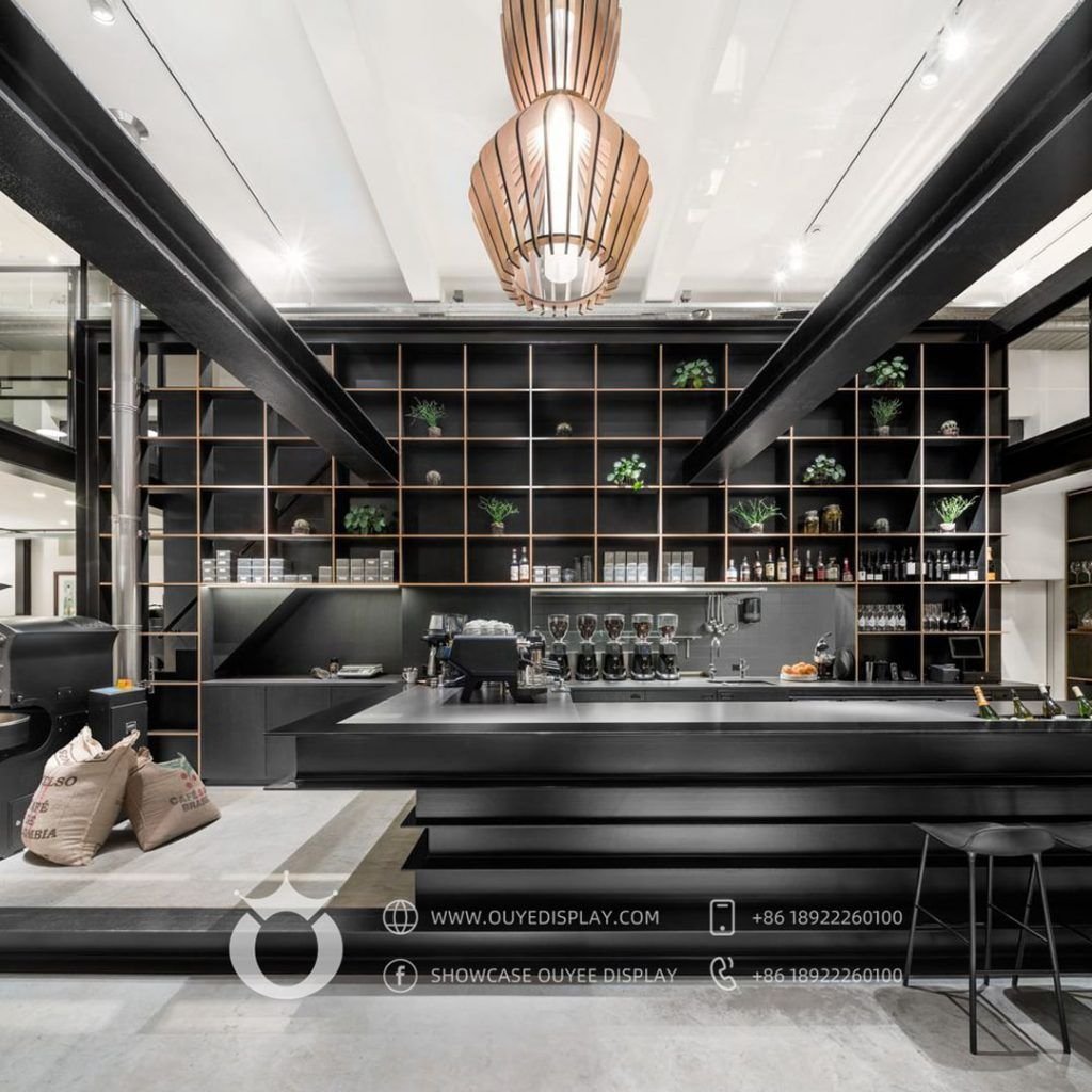 Wooden Coffee Shop Counter Decoration Modern Cafe Shop
