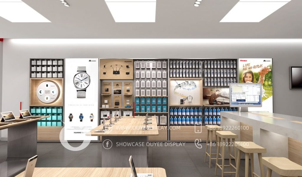 Custom Electronic Shop Display Furniture Design For Mobile Shop