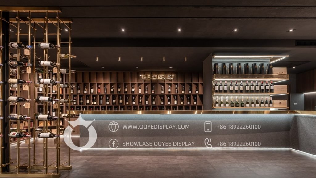 Custom liquor shop interior design wine display stand cellar ideas