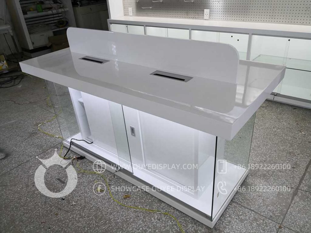 Customized Wooden Mobile Counter Modern Mobile Shop Design
