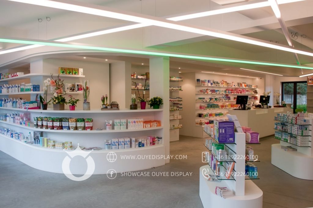 Pharmacy Interior Design Medical Shelves Display Counter