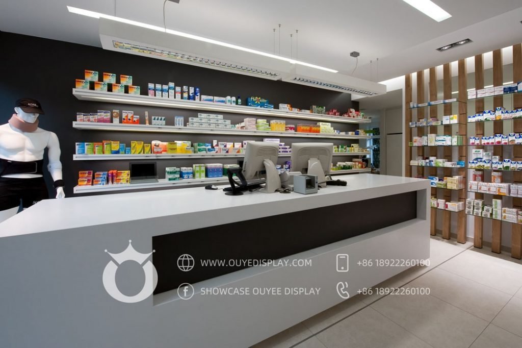 Pharmacy Interior Design Medical Shelves Display Counter