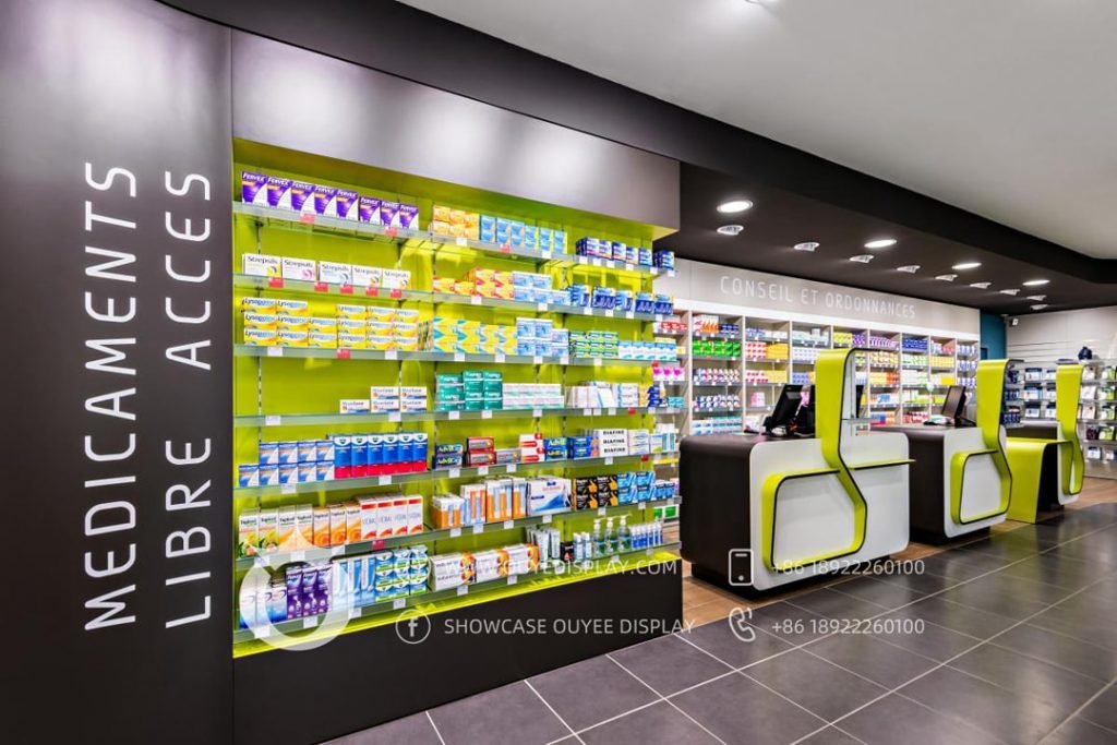 Pharmacy Counter Medical Store Furniture Display Shelves