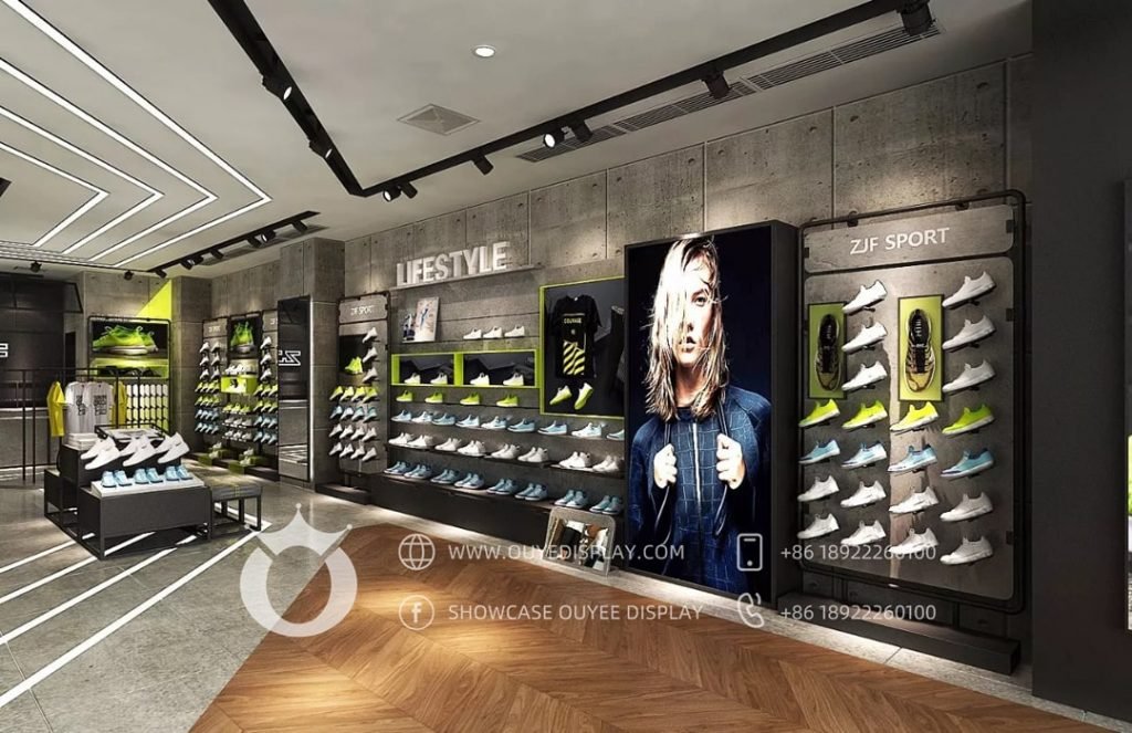 Sports Display Cabinet Sports Showroom Design Factory Supply