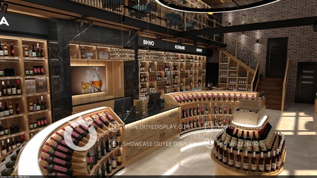 Wine Cabinet Display Modern Bottle Counter | Liquor Bottle Display