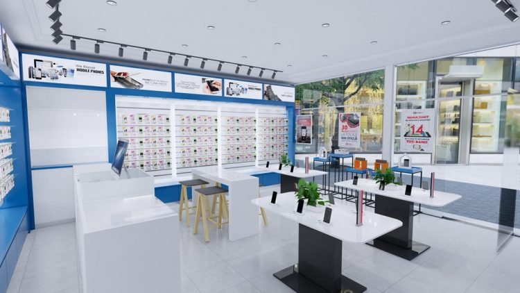 Display devices commonly used in mobile phone stores