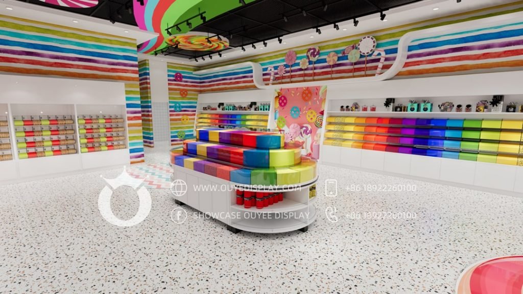 Candy store interior decor design - display furniture