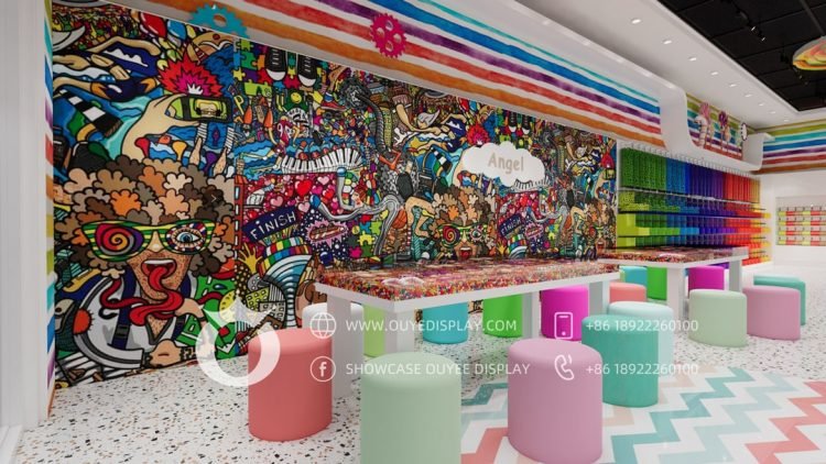 Candy store interior decor design - display furniture