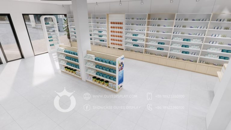 Pharmacy interior design and display cabinet selection method