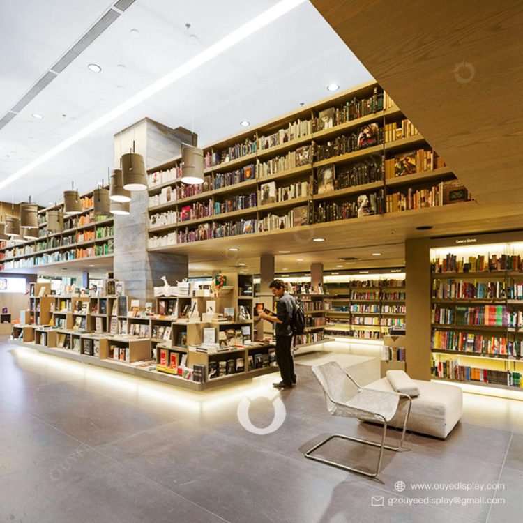 Wood Book Shelf Modern Book Rack Designs | Ouyee Display