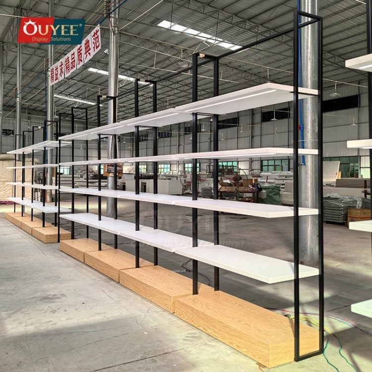 Black Frame Wood Retail Display Rack | Custom Display Rack Manufacturer